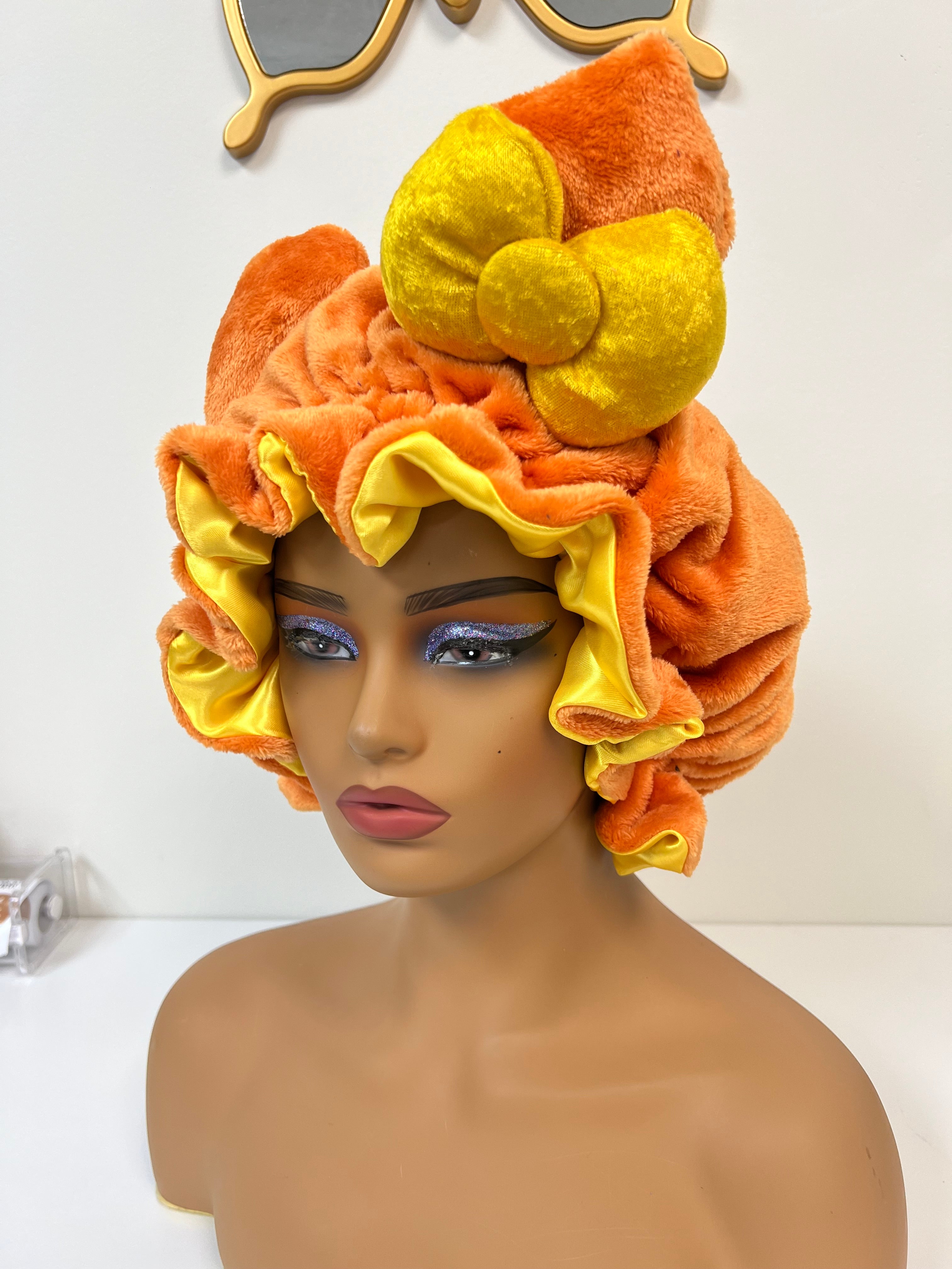 Orange Cat Ears 3d Adjustable Plush Bonnet – nvbeautyexpress