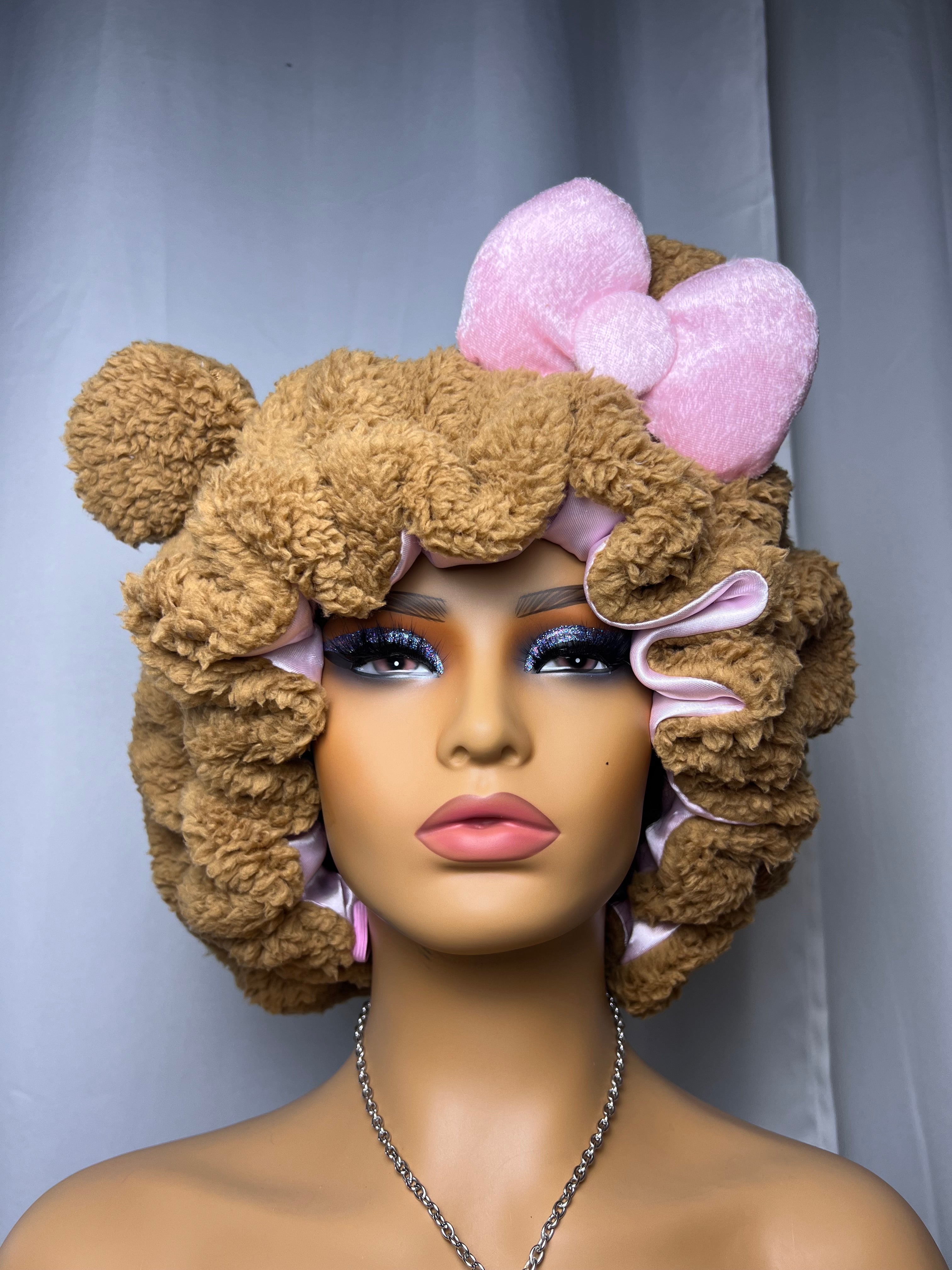 Brown Teddy Ears 3d Adjustable Plush Bonnet – nvbeautyexpress